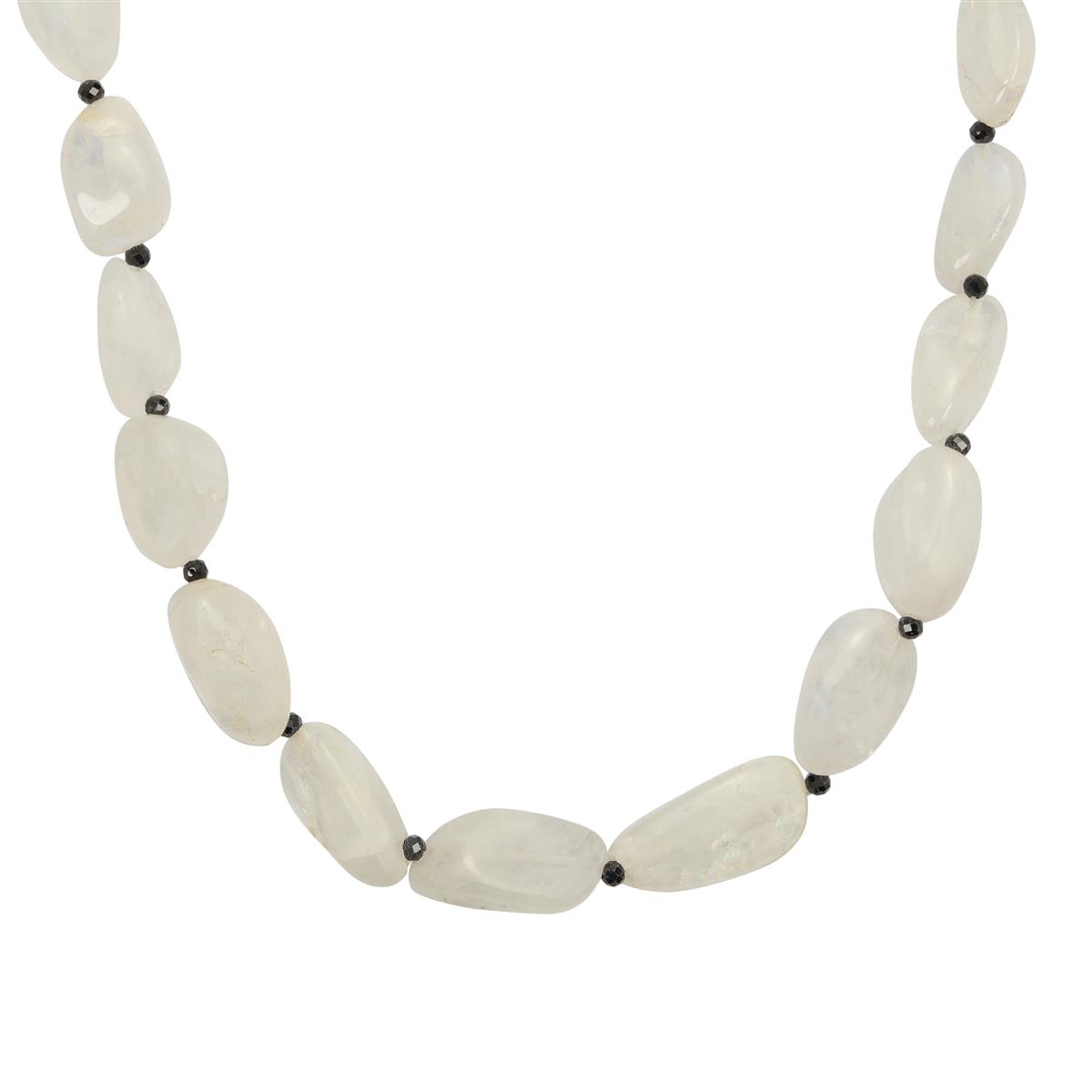 Rainbow Moonstone Necklace with Black Spinel 172cts | Gemporia