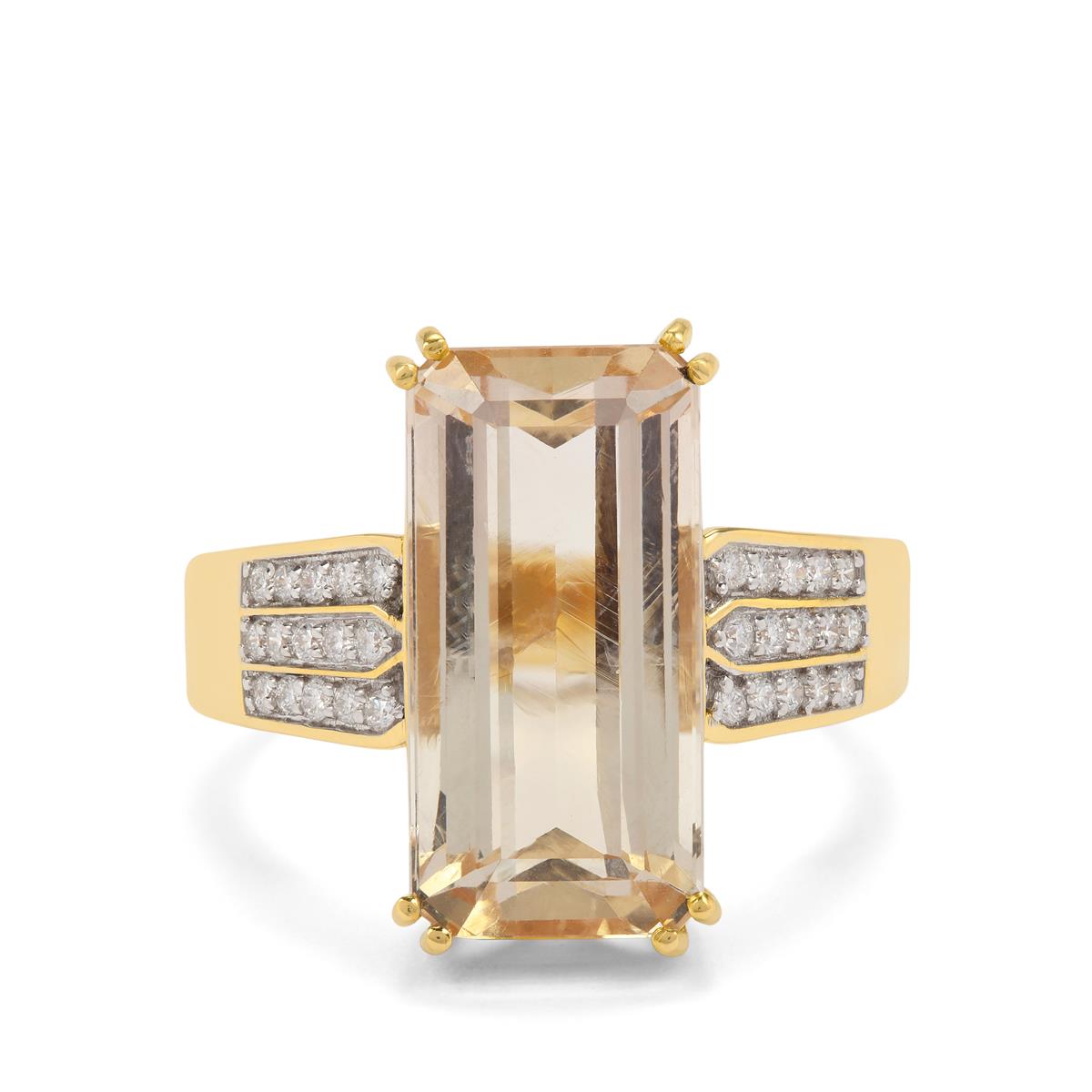Katlang Topaz Ring with Diamond in 18K Gold 8.99cts | Gemporia
