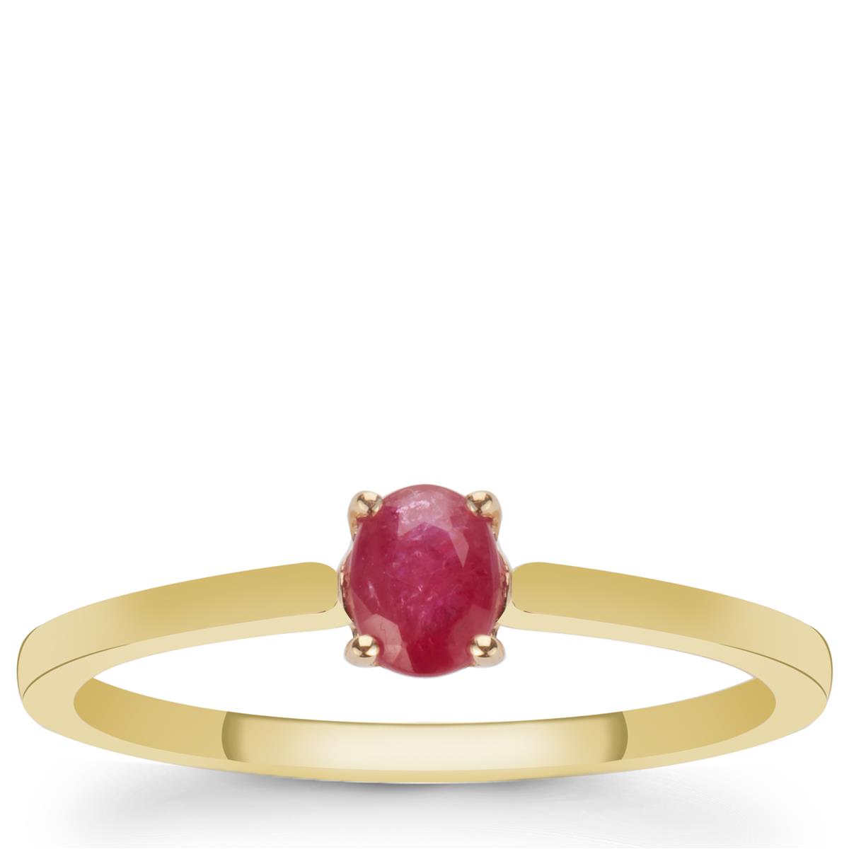 Montepuez Ruby Ring in 9K Gold 0.45ct | Gemporia