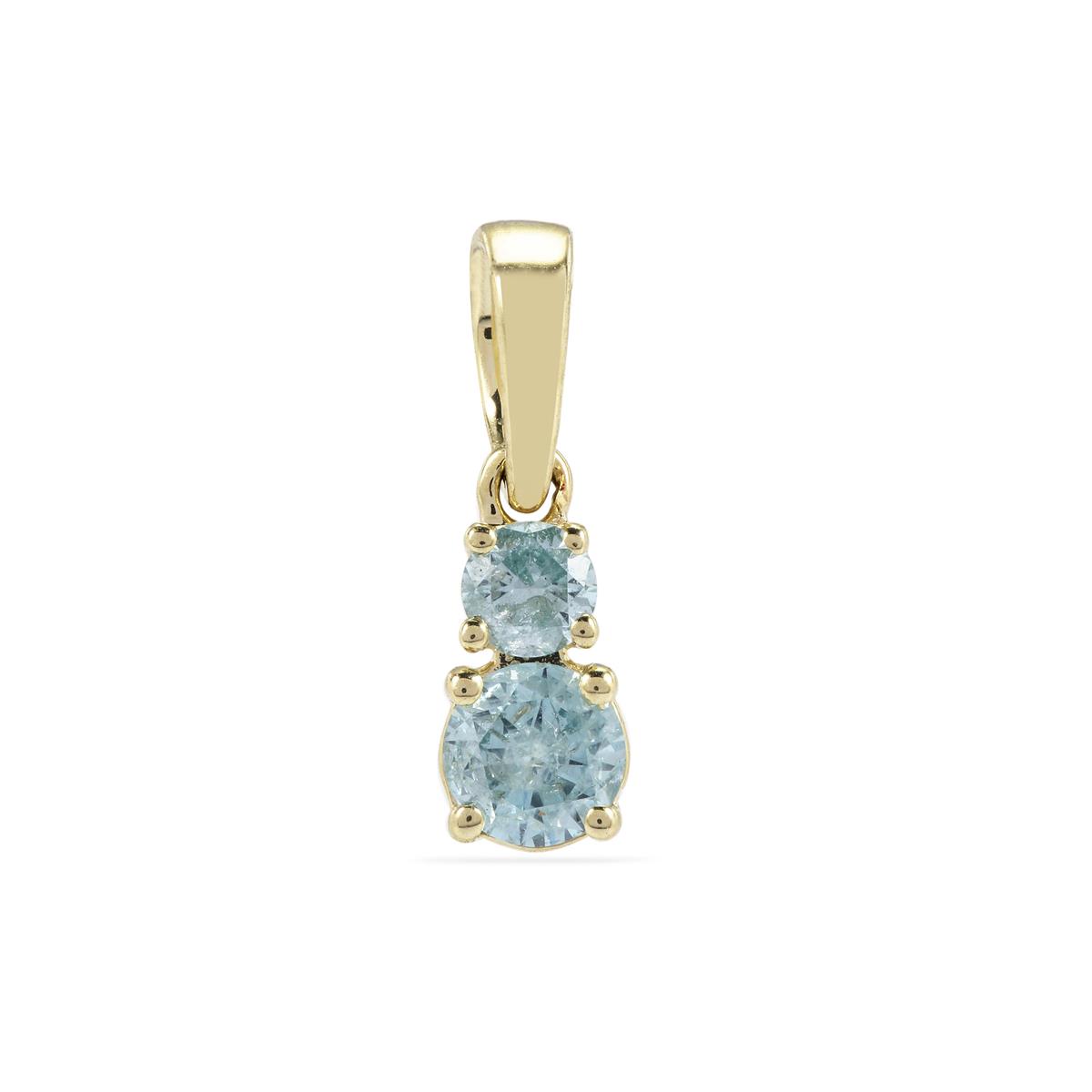 Ice Blue Diamond Pendant in 9K Gold 0.33ct | Gemporia