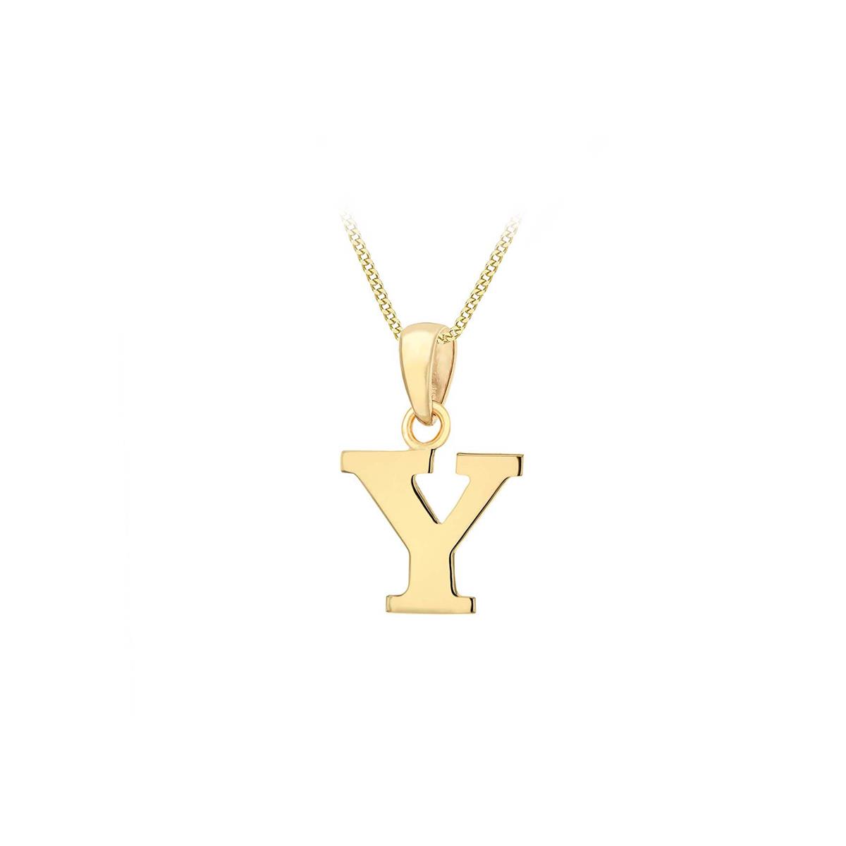 Letter 'Y' Pendant in 9K Gold | Gemporia