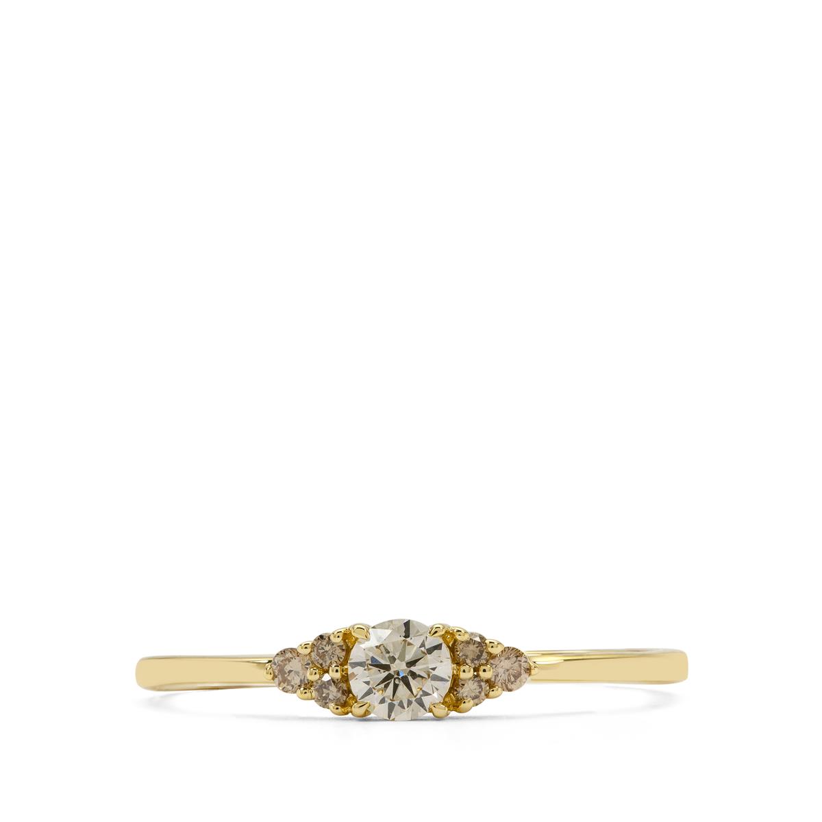 Golden Ivory Diamonds Ring in 9K Gold 0.28cts | Gemporia
