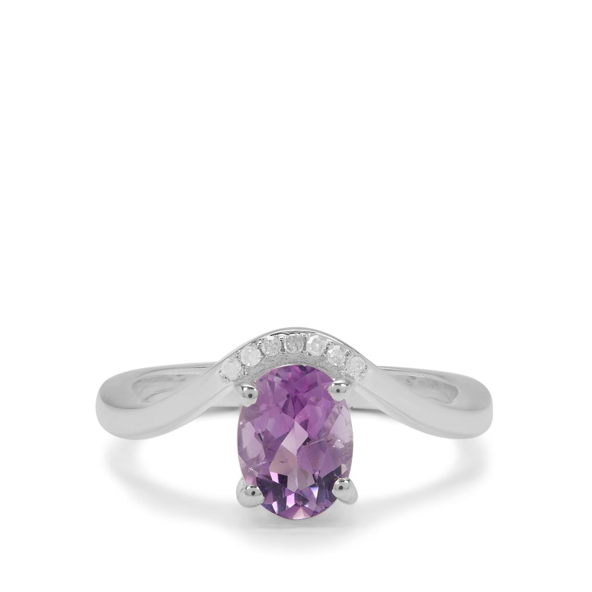 Moroccan Amethyst Ring with Diamond in Sterling Silver 1.20cts | Gemporia