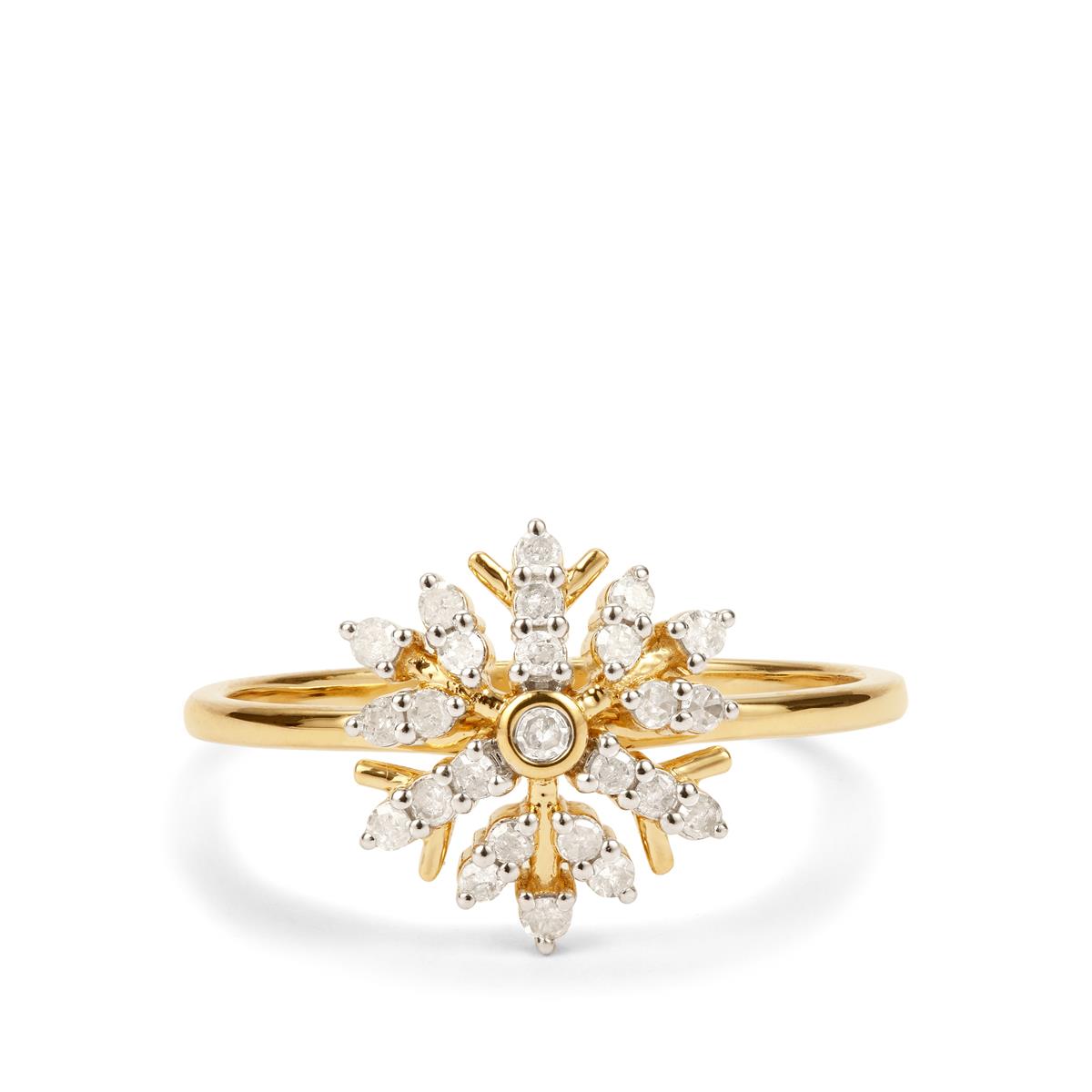 Snowflake Diamond Ring in 9K Gold 0.25ct | Gemporia