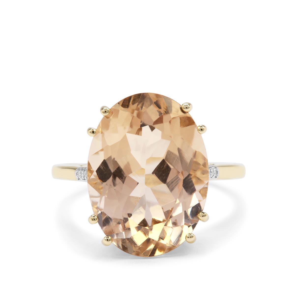Champagne Danburite Ring with Diamond in 9K Gold 9.20cts | Gemporia