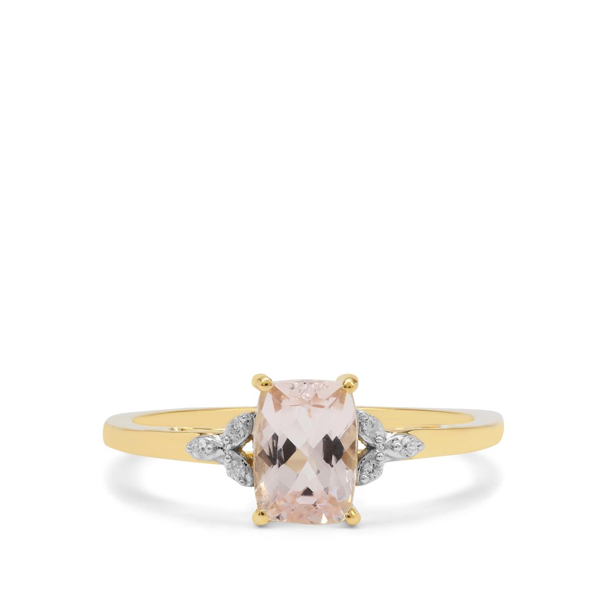 Rose Danburite & White Zircon 9K Gold Ring ATGW 0.90ct | Gemporia