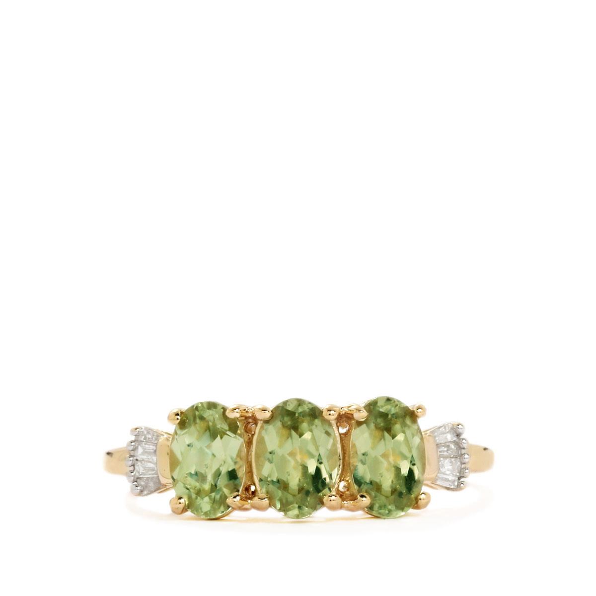 Csarite® & Diamond 9K Gold Ring ATGW 1.59cts | Gemporia
