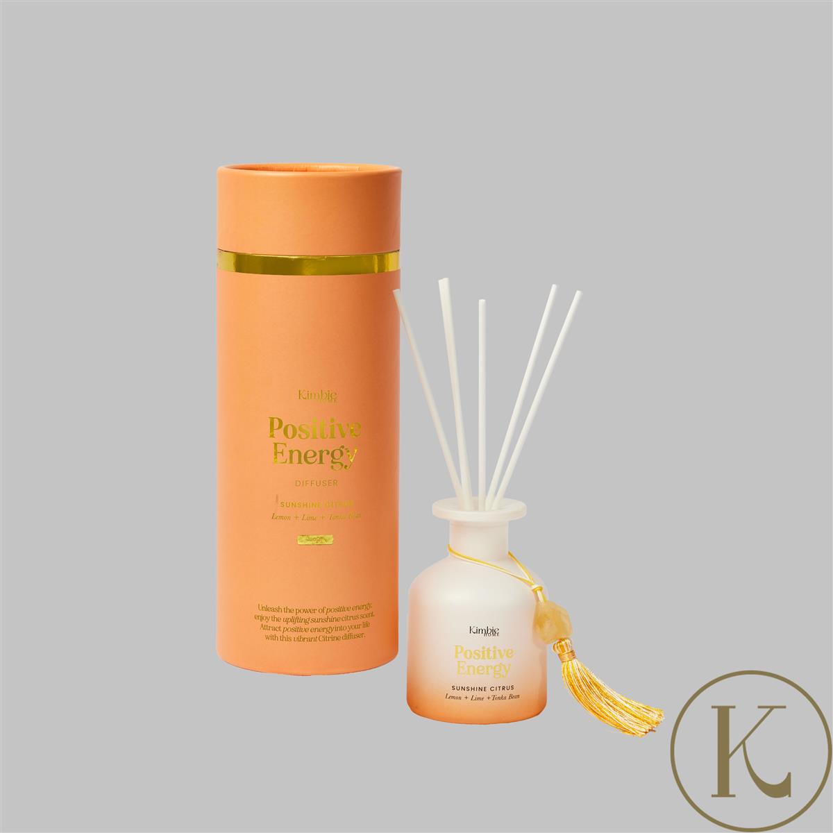 Kimbie Home Positive Energy 120ml Diffuser with Citrine Tassel | Gemporia