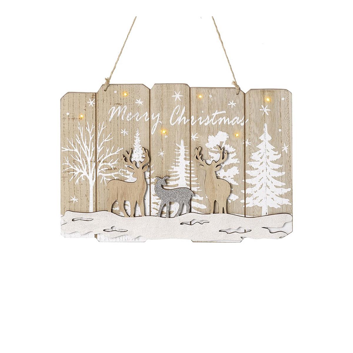 Merry Christmas Wooden Deer Sign | Gemporia