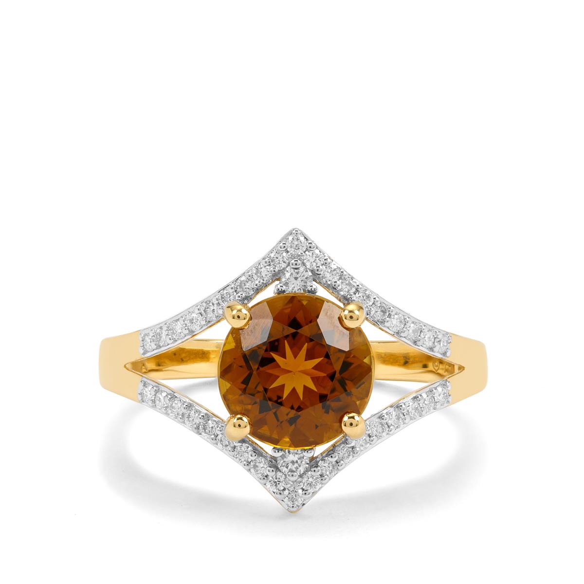 Congo Tourmaline Ring with Diamond in 18K Gold 1.40cts | Gemporia