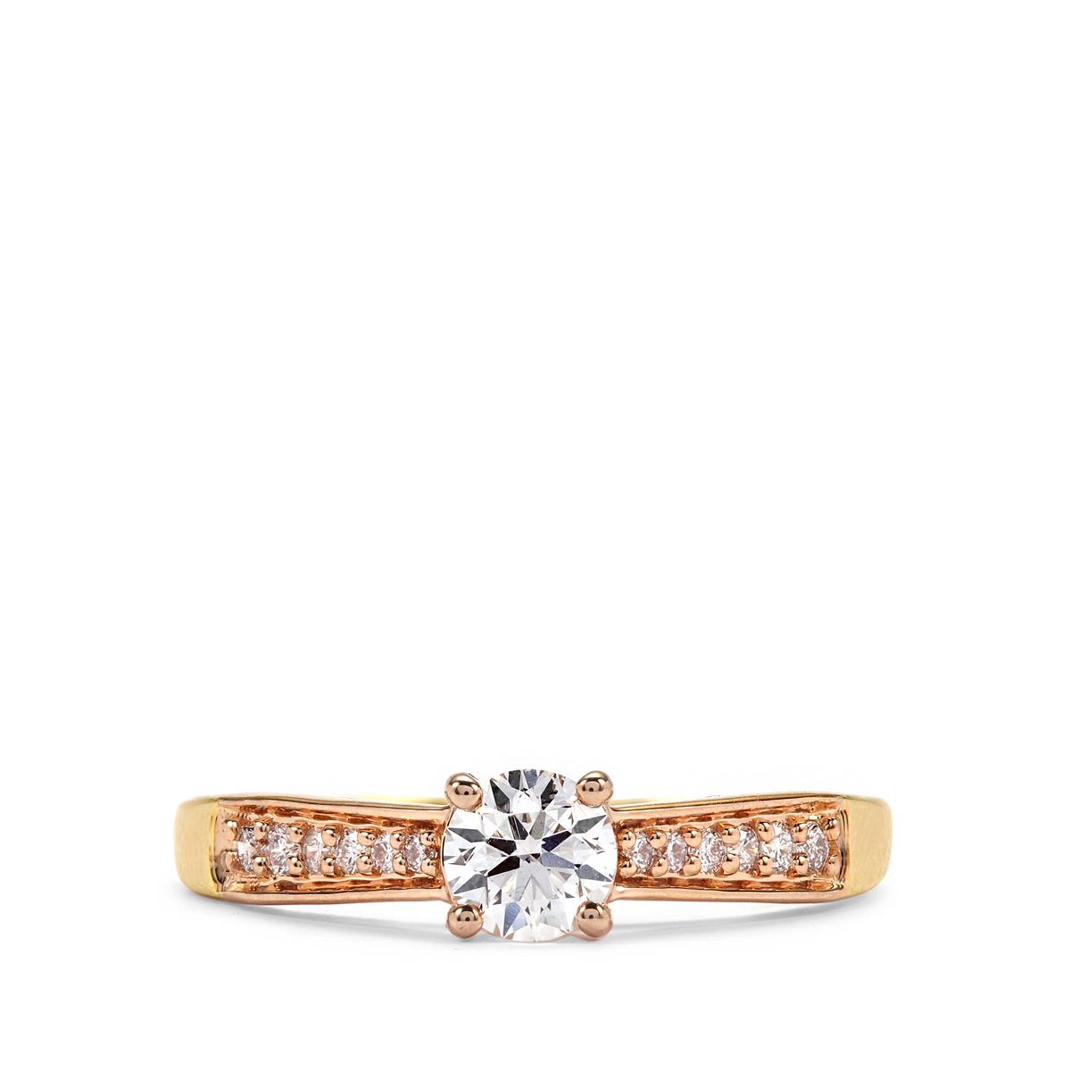Type IIa Angolan Rose Pink Diamond Ring in 9K Two Tone Gold 0.50ct ...
