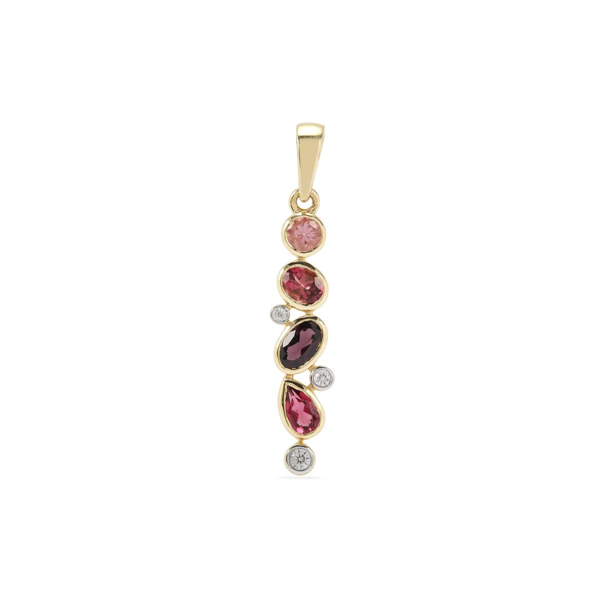 Purple Spinel Pendant with Multi Gemstones in 9K Gold 0.90ct | Gemporia