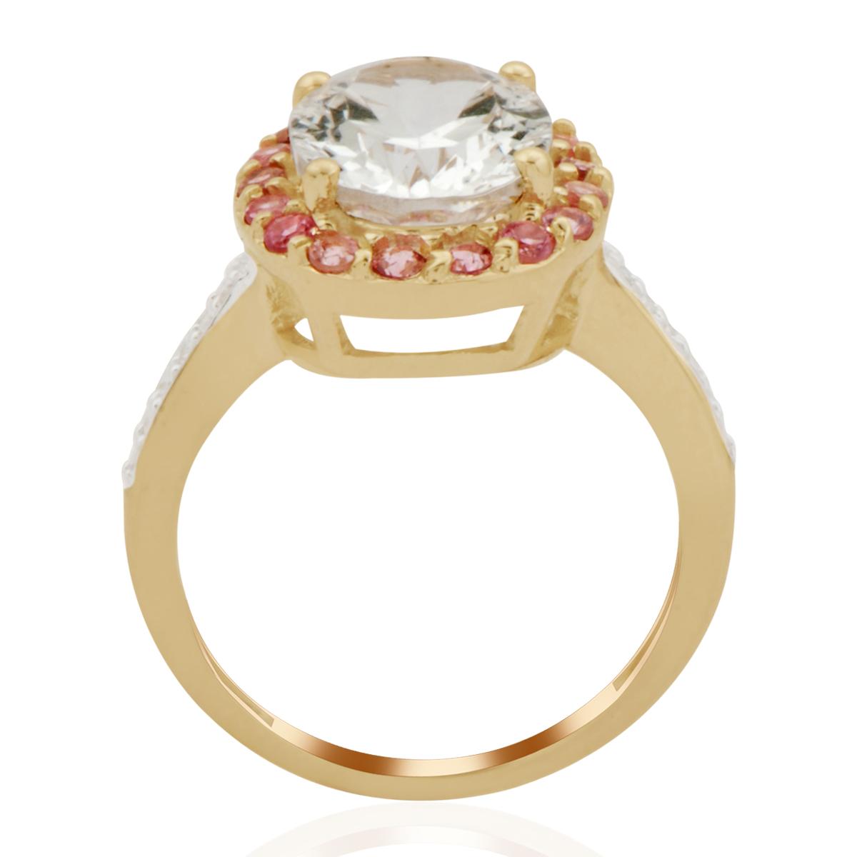 Danburite Ring with Pink Tourmaline in 9k Gold 2.80cts | Gemporia