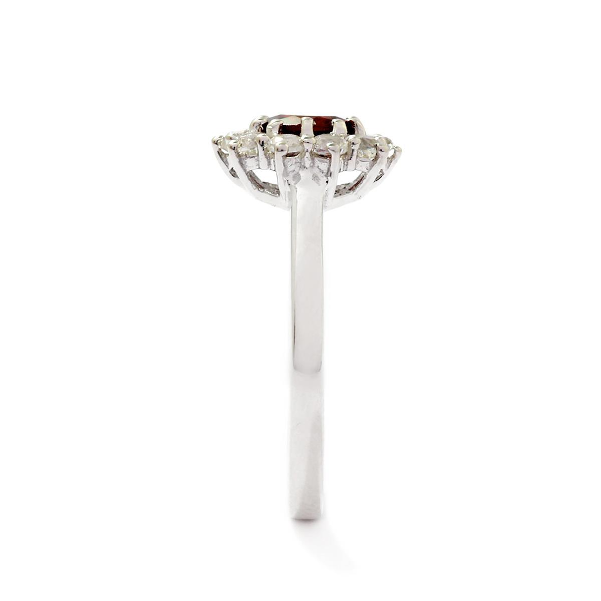Cuamba Garnet & White Topaz Sterling Silver Ring ATGW 1.35cts | Gemporia