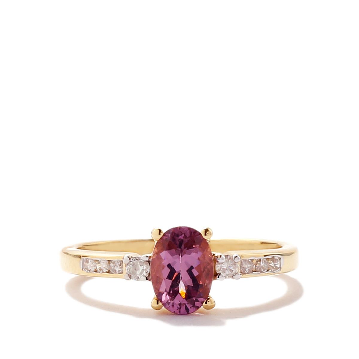 Mahenge Spinel Ring with Diamond in 18k Gold 1.13cts | Gemporia