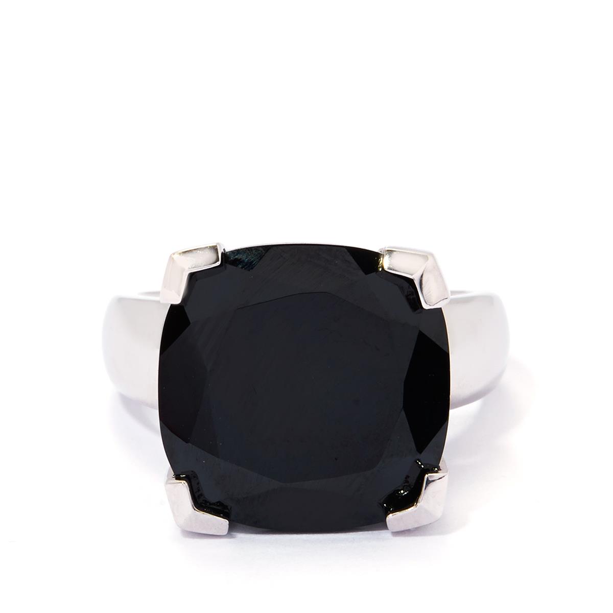 Black Spinel Ring in Sterling Silver | Gemporia
