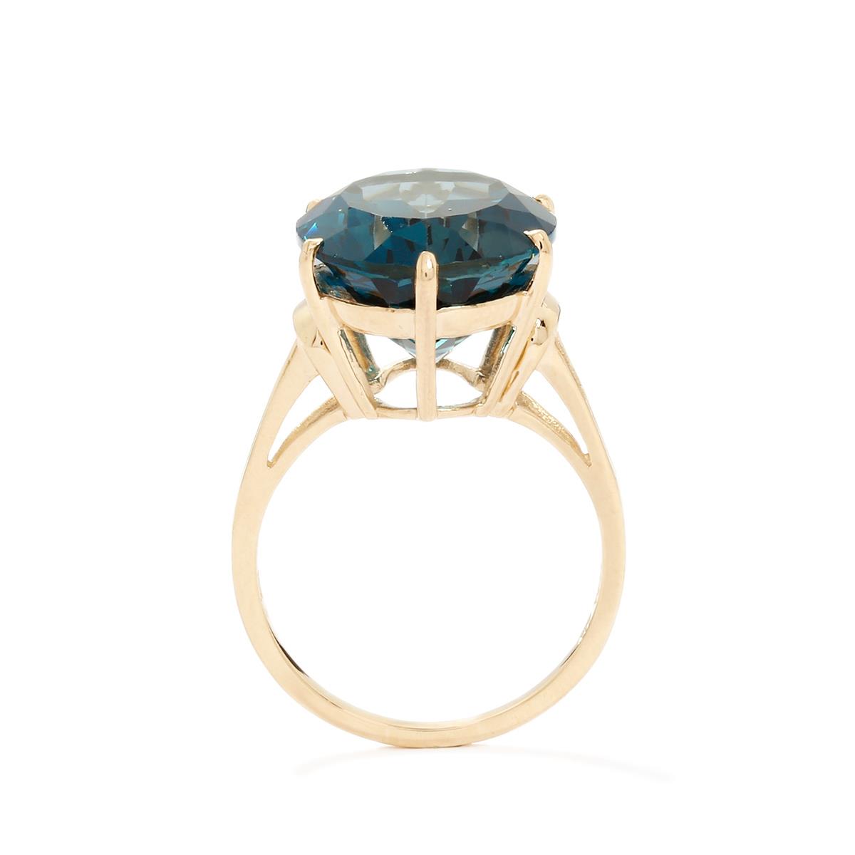 14.94ct London Blue Topaz 9K Gold Tomas Rae Ring | Gemporia