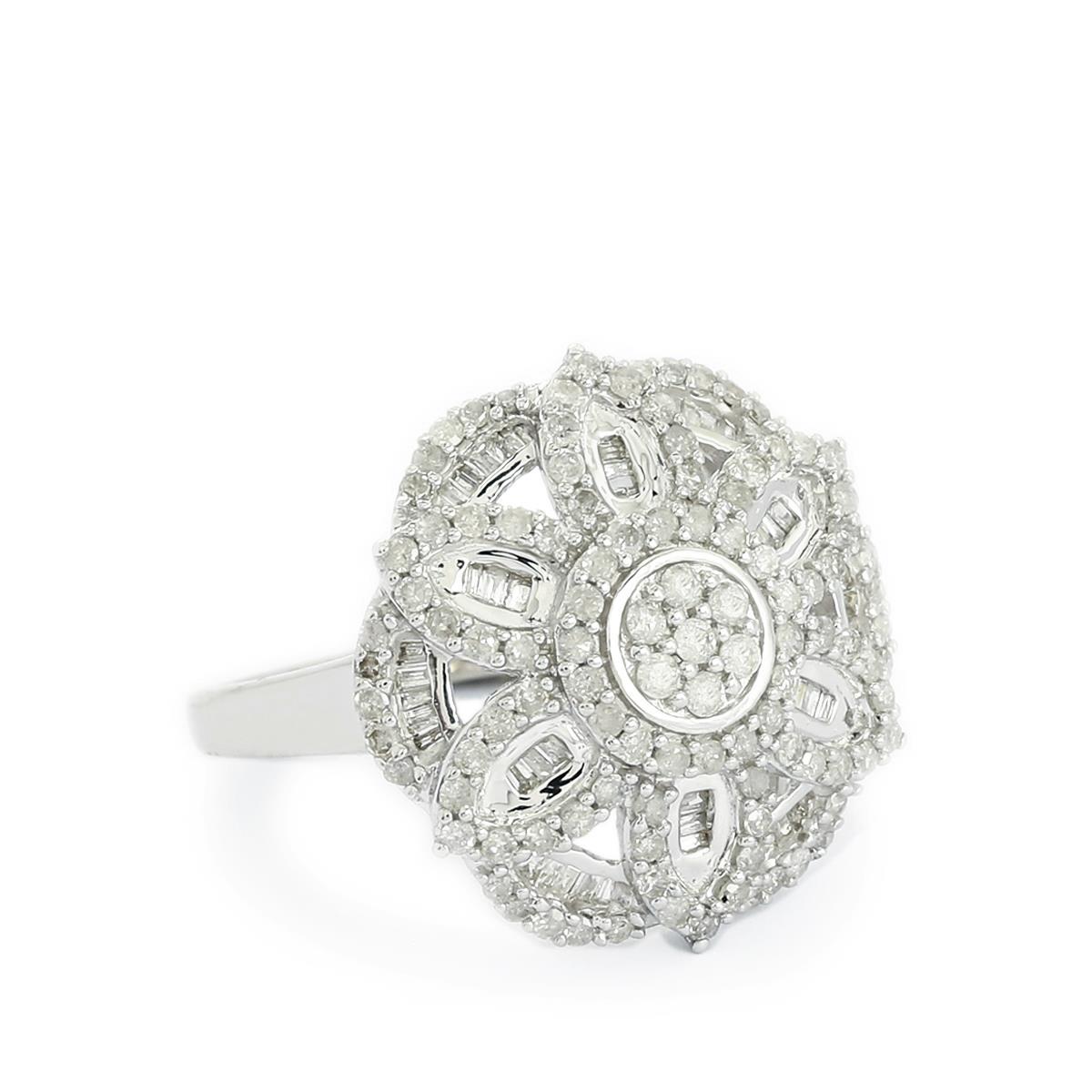 1ct Diamond 9K White Gold Tomas Rae Ring | Gemporia