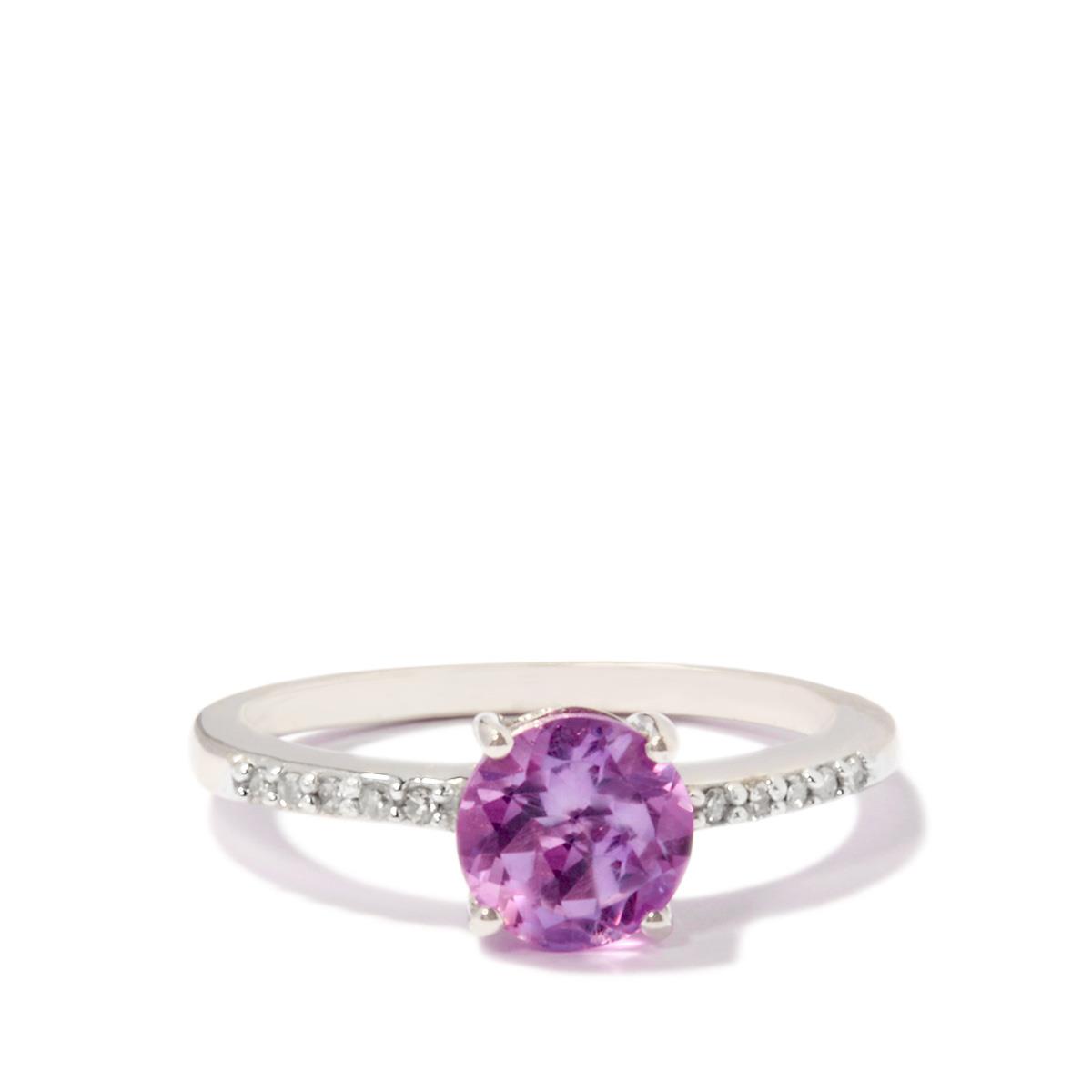Layla Amethyst and Diamond Silver Ring | Gemporia
