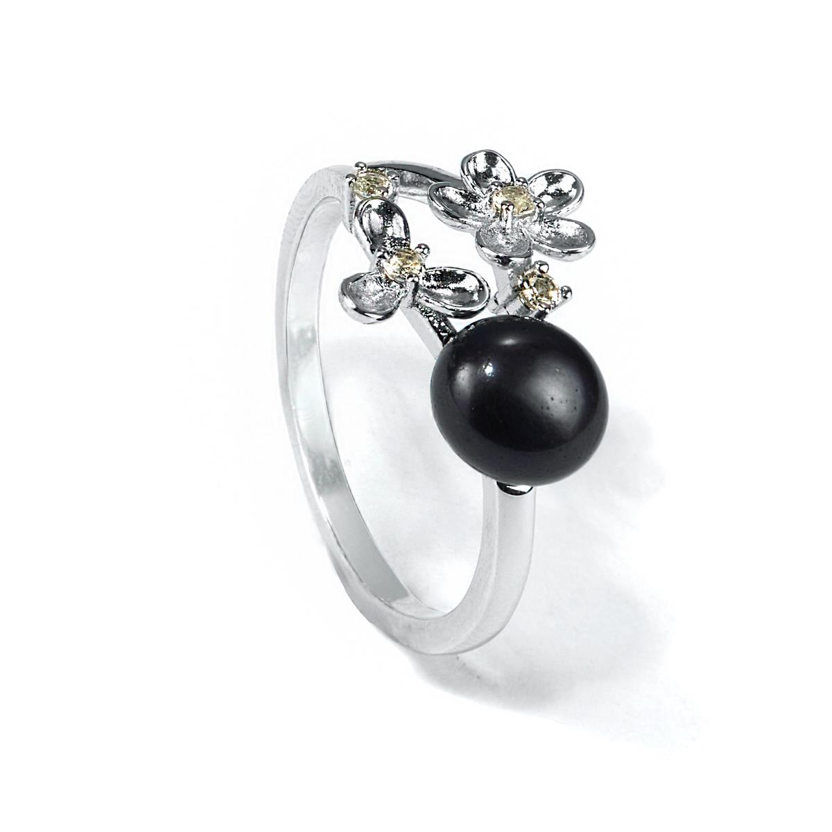 Midnight Purple Freshwater Cultured Pearl & White Topaz Sterling Silver ...