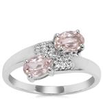 Ice Kunzite Ring with White Topaz in Sterling Silver 1.36cts | Gemporia