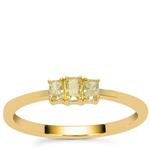 1 3ct Natural Yellow Diamonds 9K Gold Ring