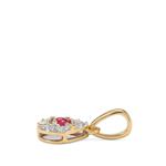 Greenland Ruby Pendant with Canadian Diamond in 9K Gold 0.20cts | Gemporia