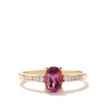 Mahenge Spinel Ring with Diamond in 18k Gold 1.13cts | Gemporia