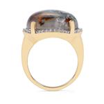 Blue Aquadite Ring with Diamond in 9K Gold 18.85cts | Gemporia