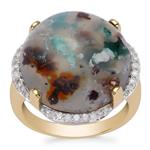 Blue Aquadite & Diamond 9K Gold Tomas Rae Ring ATGW 18.85cts | Gemporia