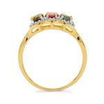 Congo Tourmaline Ring with White Zircon in Gold Plated Sterling Silver ...