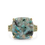 Blue Aquadite Ring with Aquaiba™ Beryl in 9K Gold 15cts | Gemporia