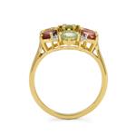 Congo Tourmaline Ring with White Zircon in Gold Plated Sterling Silver ...