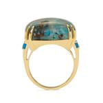 Blue Aquadite Ring with Madagascan Blue Apatite in 9K Gold 31cts | Gemporia
