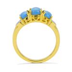 Ceruleite Ring with White Topaz in Gold Plated Sterling Silver 1.80cts ...