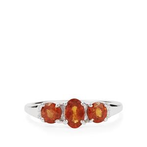 Cuamba Garnet & White Topaz Sterling Silver Ring ATGW 1.35cts | Gemporia