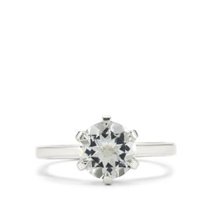 White Beryl Ring with White Zircon in Sterling Silver 1ct | Gemporia