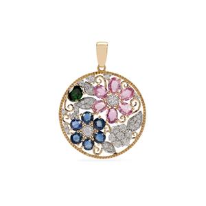 'Sapphire In Bloom' 9K Gold Tomas Rae Pendant ATGW 4.35cts | Gemporia