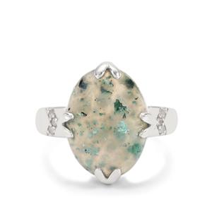 Blue Aquadite Ring with Neon Apatite in Gold Plated Sterling Silver 17 ...