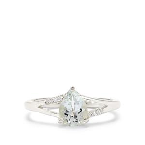 Himalayan Beryl Ring with White Zircon in Sterling Silver 1.75cts ...