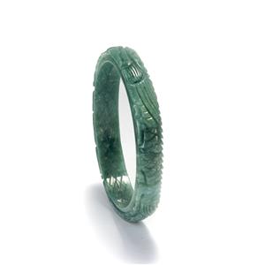 190cts Type A Olmec Jadeite Carved Bangle
