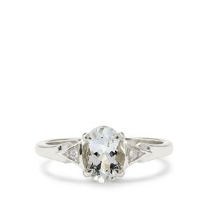 Himalayan Beryl Ring with White Zircon in Sterling Silver 1.75cts ...