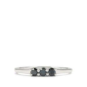 2cts Tavernier Blue Diamond Sterling Silver Ring | Gemporia