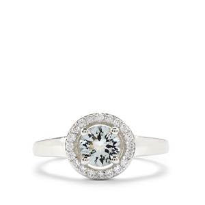 Himalayan Beryl Ring with White Zircon in Sterling Silver 1.75cts ...