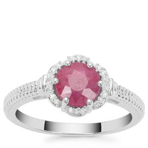 Kenyan Ruby & White Zircon Sterling Silver Ring ATGW 1.50cts | Gemporia