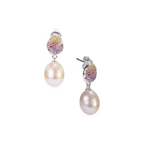 Baroque Freshwater Cultured Pearl Sterling Silver Earrings (15x20mm ...