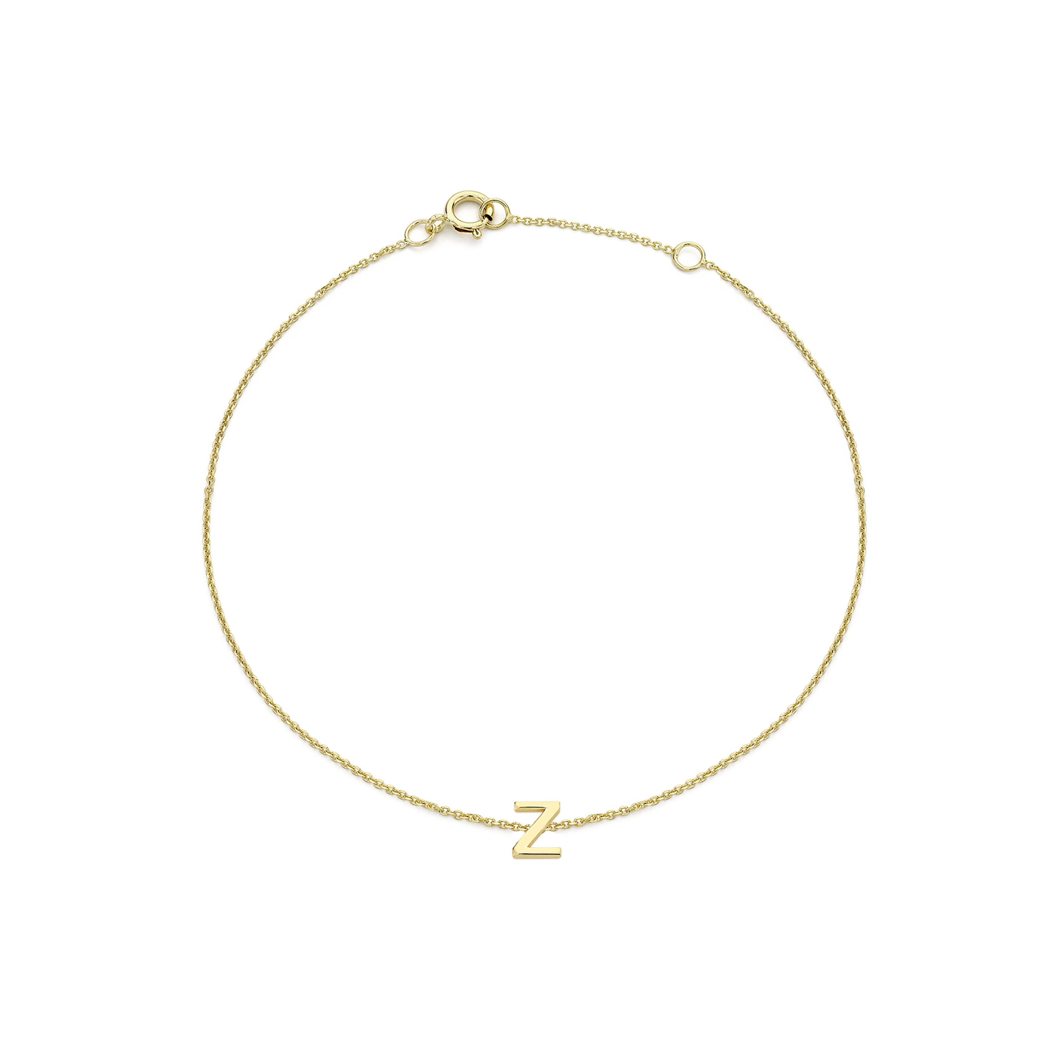 Letter 'Z' Bracelet in 9K Gold | Gemporia
