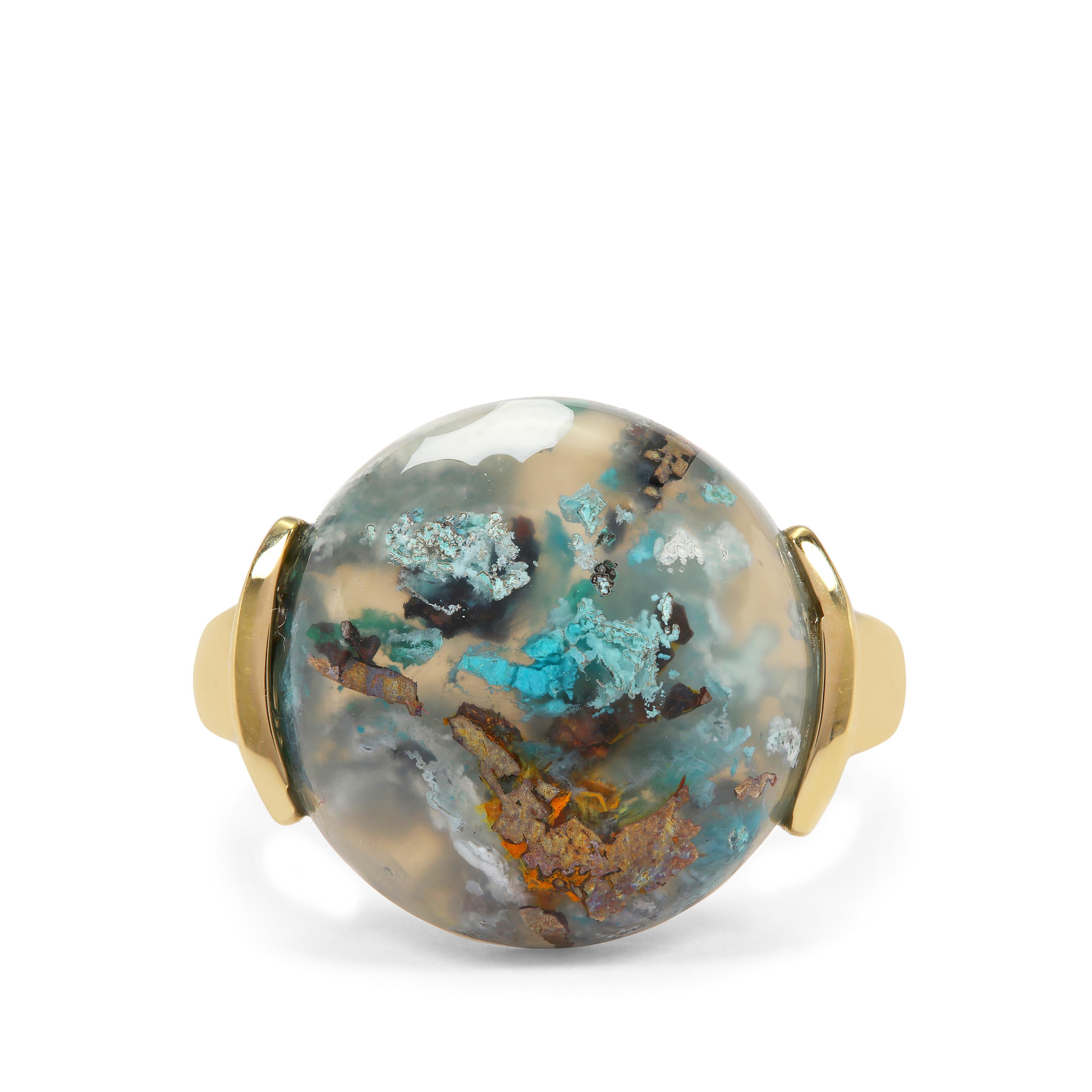 Blue Aquadite Ring in 9K Gold 12.60cts | Gemporia