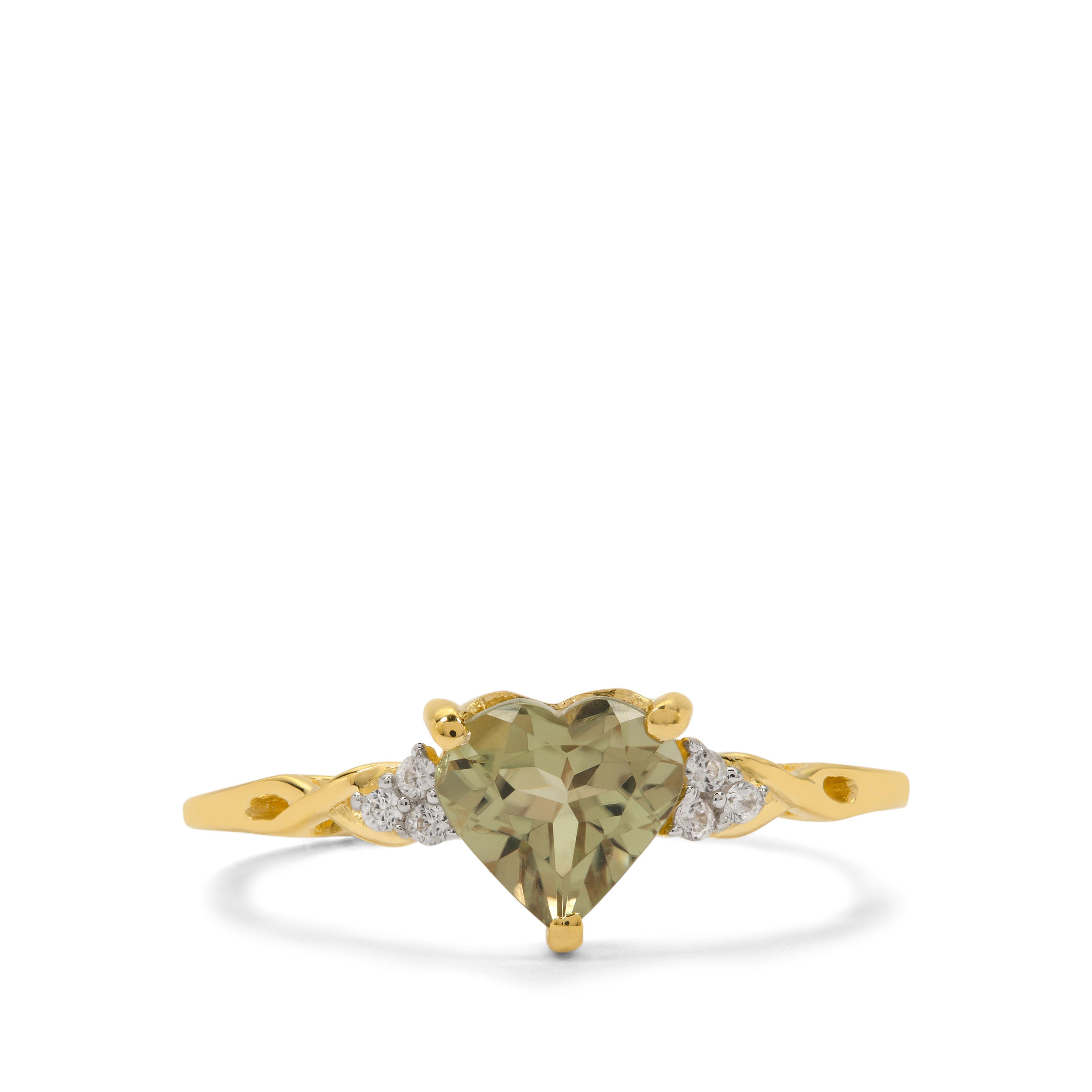 Csarite® Ring with White Zircon in 9K Gold 1.35cts | Gemporia