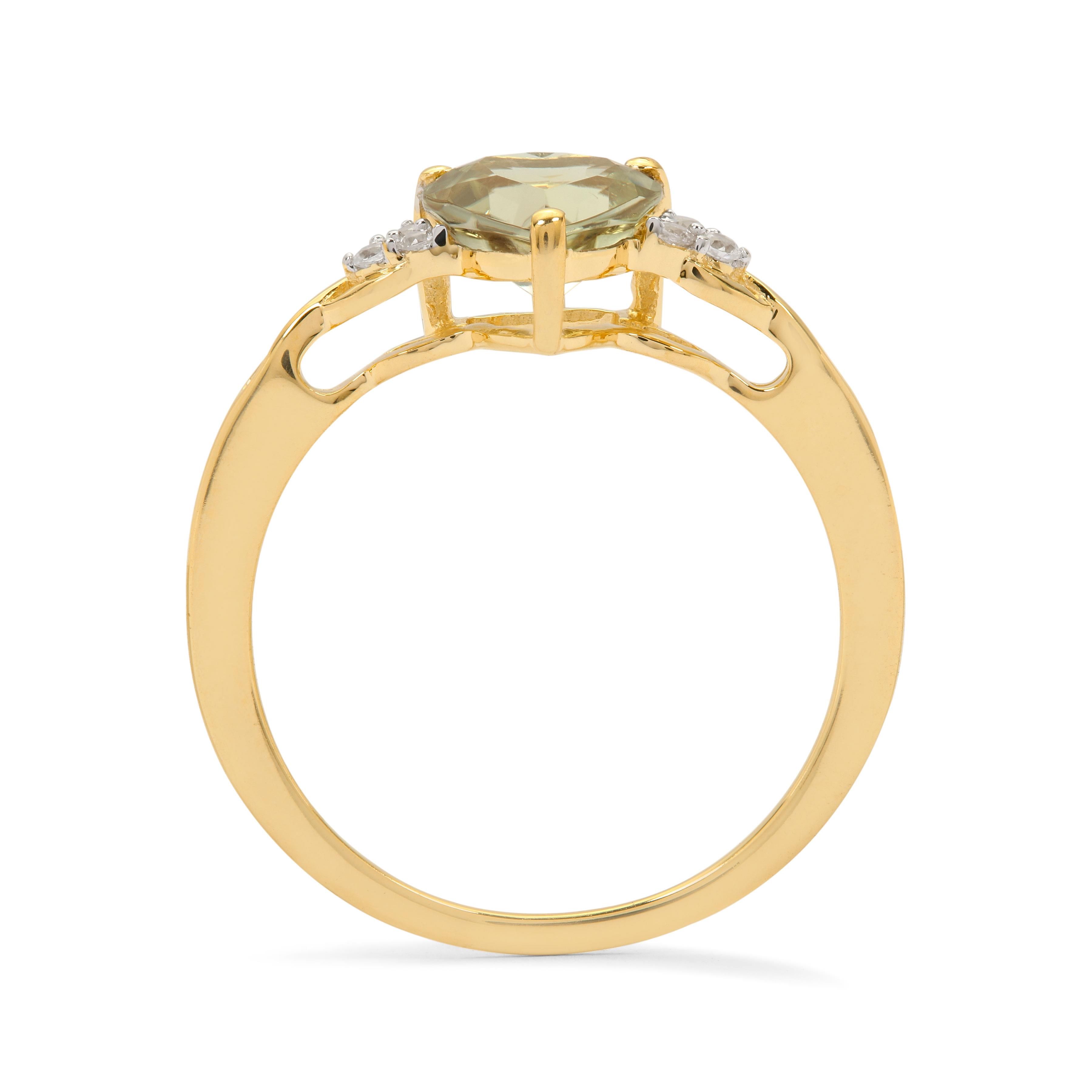 Csarite® Ring with White Zircon in 9K Gold 1.35cts | Gemporia